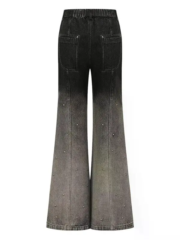 OUDE WAAG Gradient-print Flared Trousers