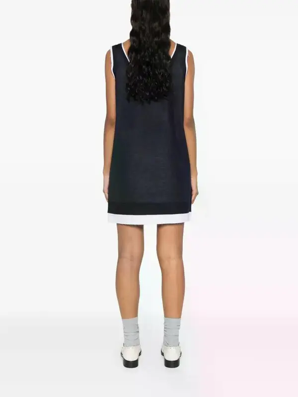 Miu Miu Knitted Poplin Mini Dress