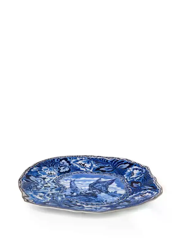 SELETTI Classics On Acid Mastricht Ship Dinner Plate - Blue