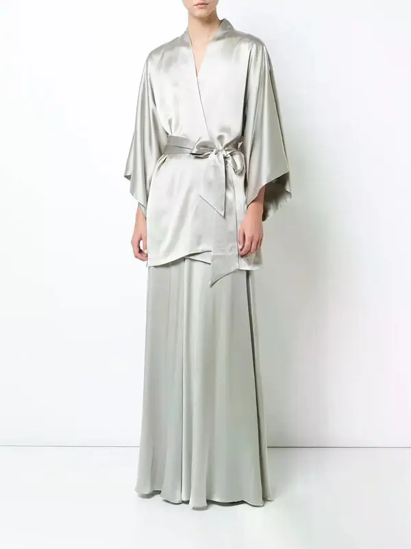 Voz Palazzo Trousers In Silk - Grey