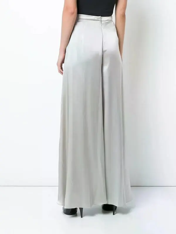 Voz Palazzo Trousers In Silk - Grey