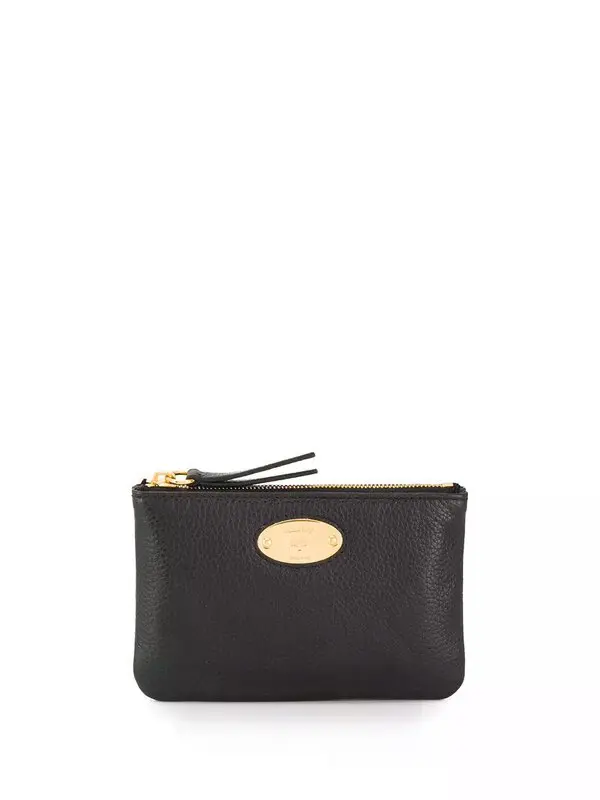 Mulberry Logo Plaque Coin Pouch - Black