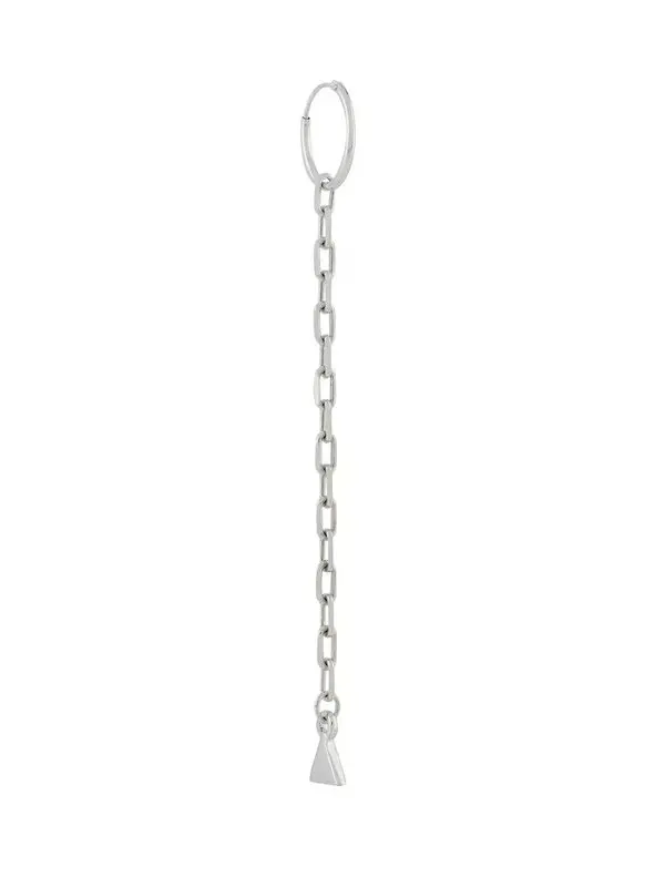 COUP DE COEUR Sterling Silver Skinny Chain Hoop Earring - Metallic