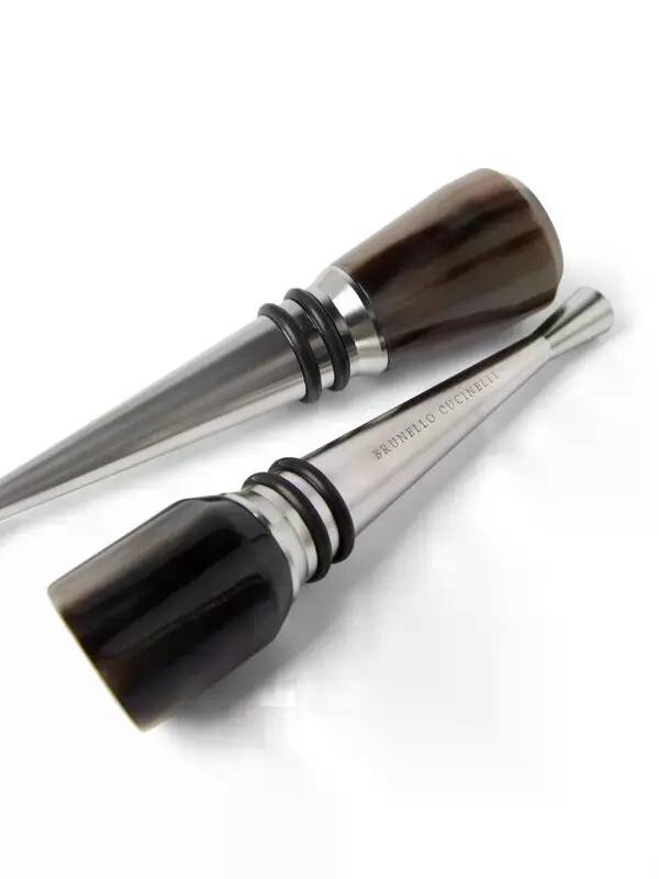 Brunello Cucinelli 2-piece Buffalo Horn And Steel Stopper Set
