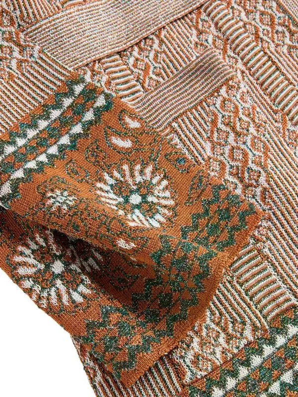 Valentino Garavani Jacquard Pattern Belted Coat