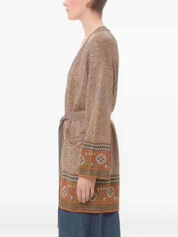 Valentino Garavani Jacquard Pattern Belted Coat