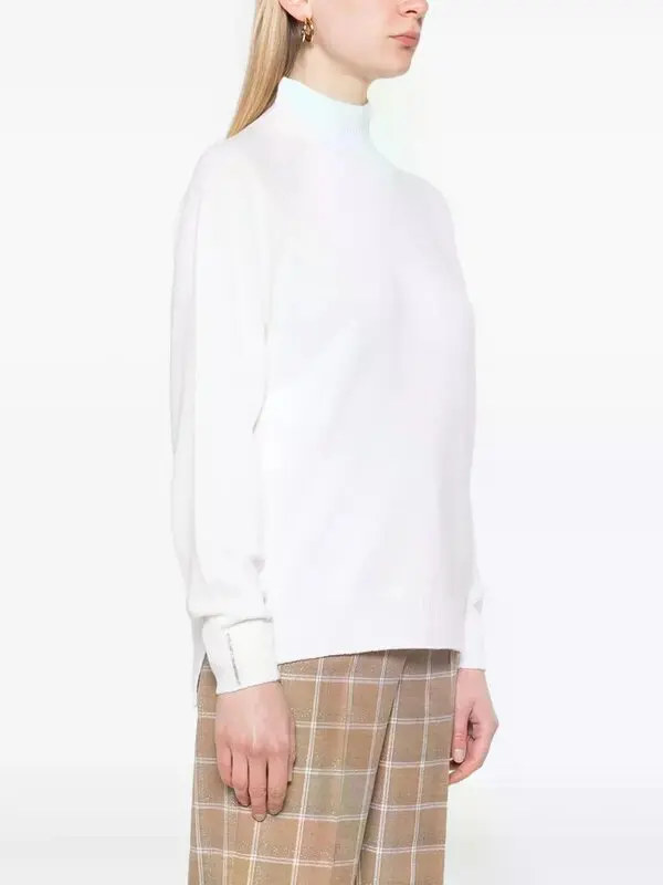 Peserico High-neck Sweater With Ribbed Trim