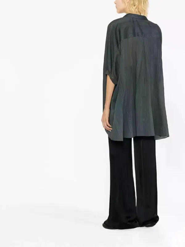 Brunello Cucinelli Vertical Stripe Print Half-sleeve Shirt