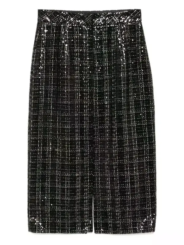 Dice Kayek Sequin Embellished Tweed Midi Skirt
