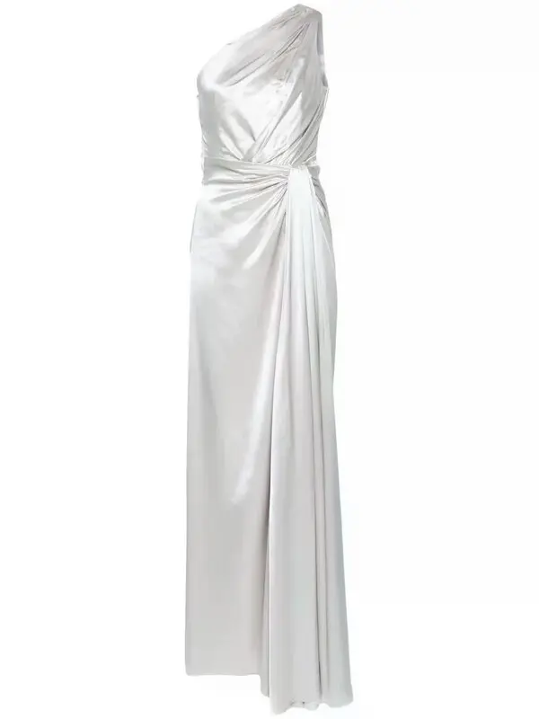 Dolce & Gabbana Off-shoulder Silk Gown - Grey