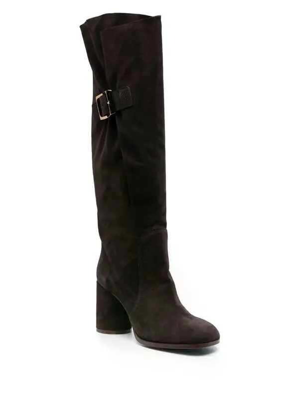 Casadei Cleo Kate 85mm Suede Boots - Brown