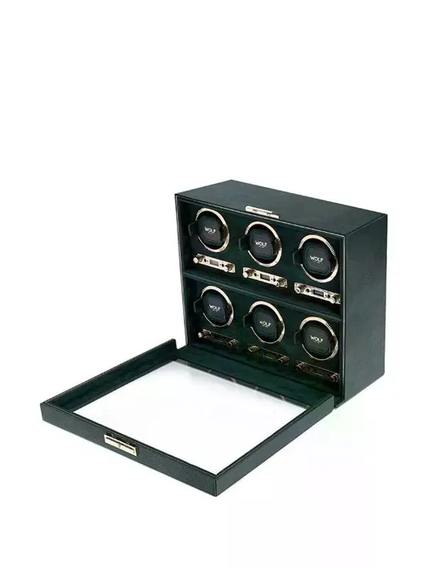 Wolf British Racing 6pc Watch Winder - Green