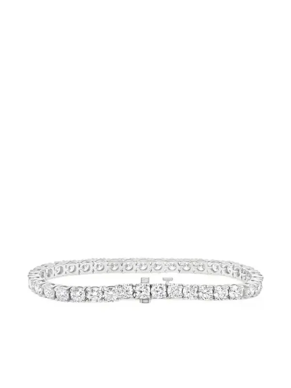 JEWELS AFICIONADO 18k White Gold 11.70ct Diamond Tennis Bracelet - Silver
