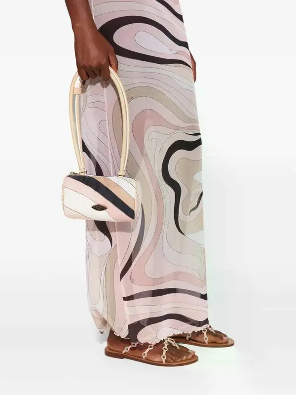 Emilio Pucci Mini Yummy Shoulder Bag In Printed Nylon With Leather Trim