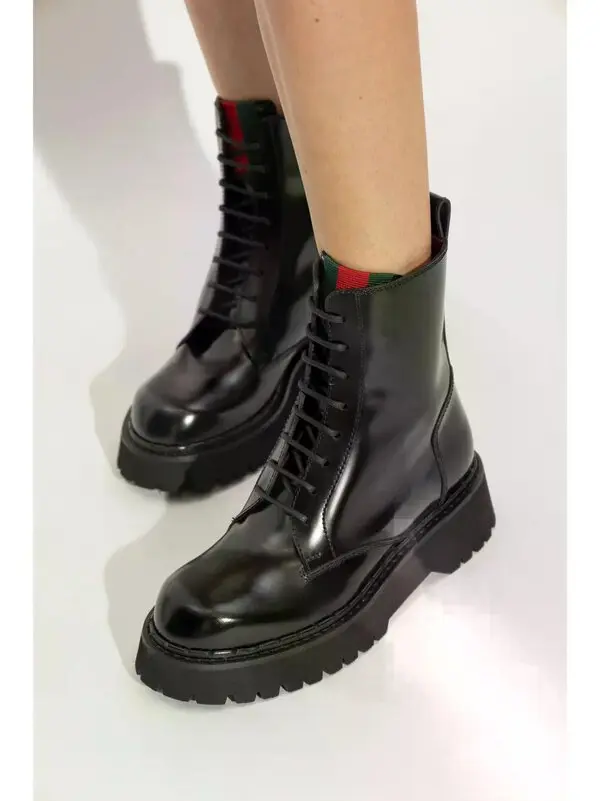 Gucci Leather Combat Boots