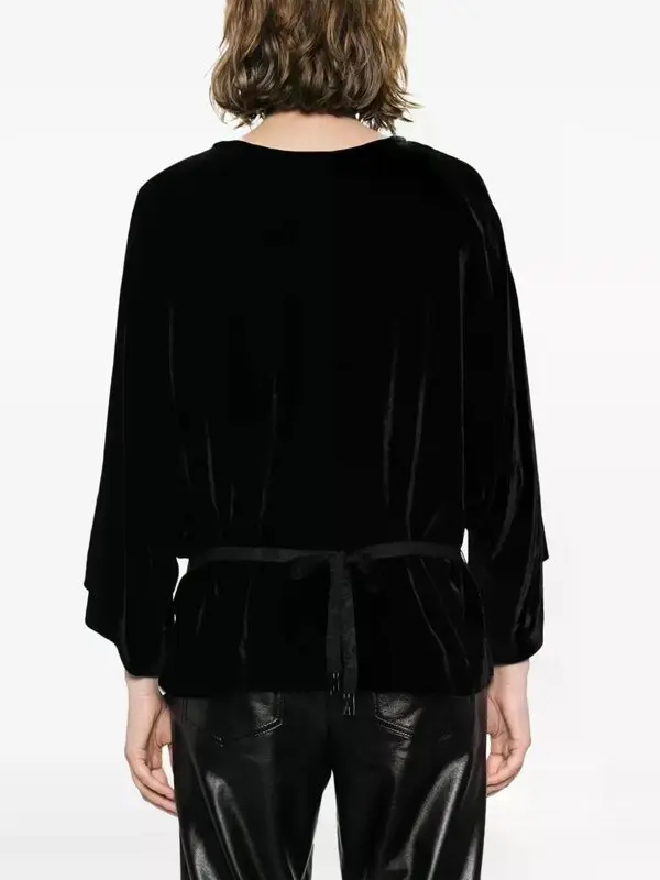 P.a.r.o.s.h Round Neck Three-quarter Sleeve Blouse