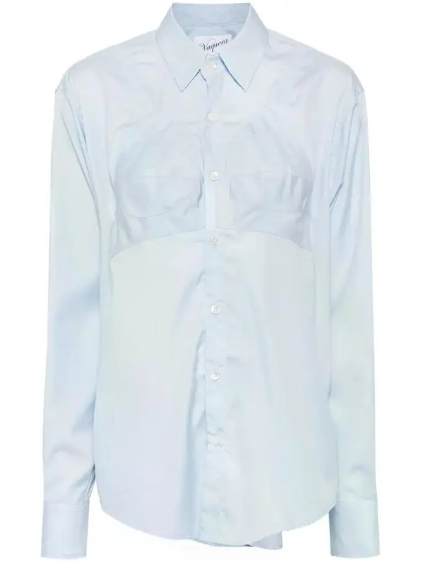 Vaquera Cotton Shirt With Bra Detail - Blue