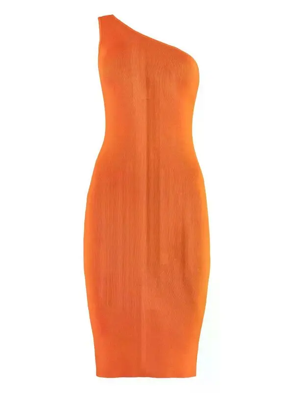 YVES SALOMON One Shoulder Ribbed Dress