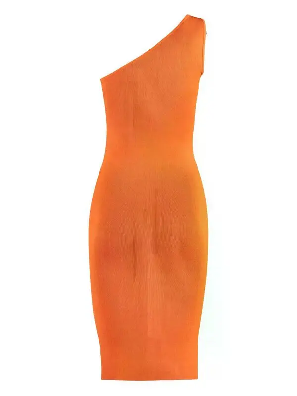 YVES SALOMON One Shoulder Ribbed Dress