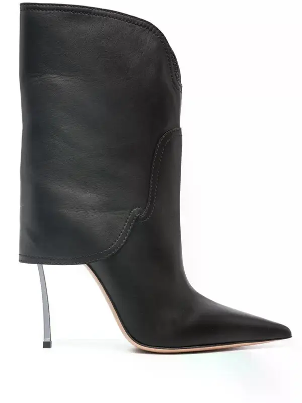 Casadei 100mm Blade Heel Leather Boots - Black
