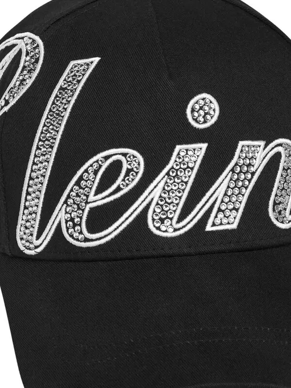 Philipp Plein Baseball Cap With Crystal Embellishments - Black