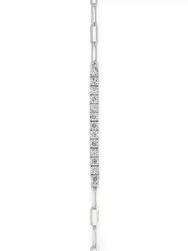 JEWELS AFICIONADO 18kt White Gold Diamond Link Bracelet - Silver