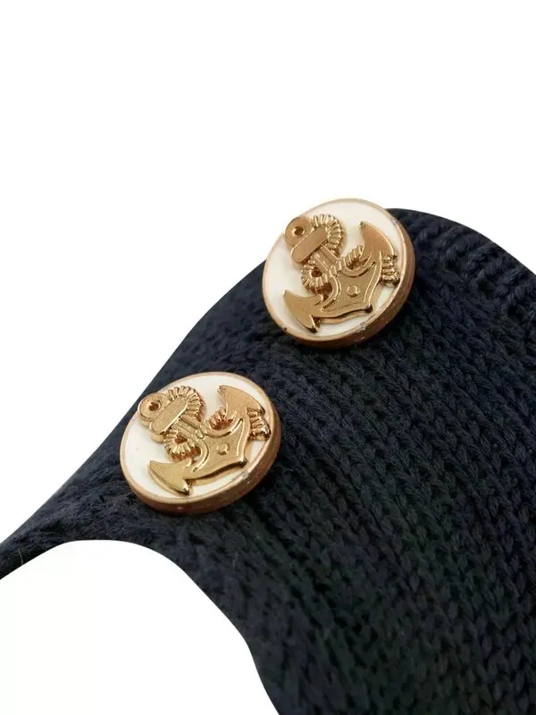 Seafarer Sleeveless Knit Top With Decorative Buttons
