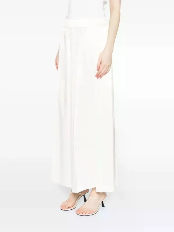 Goen.j Ivory White Slit Palazzo Trousers - Neutrals