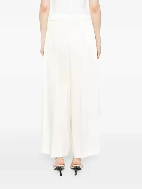 Goen.j Ivory White Slit Palazzo Trousers - Neutrals