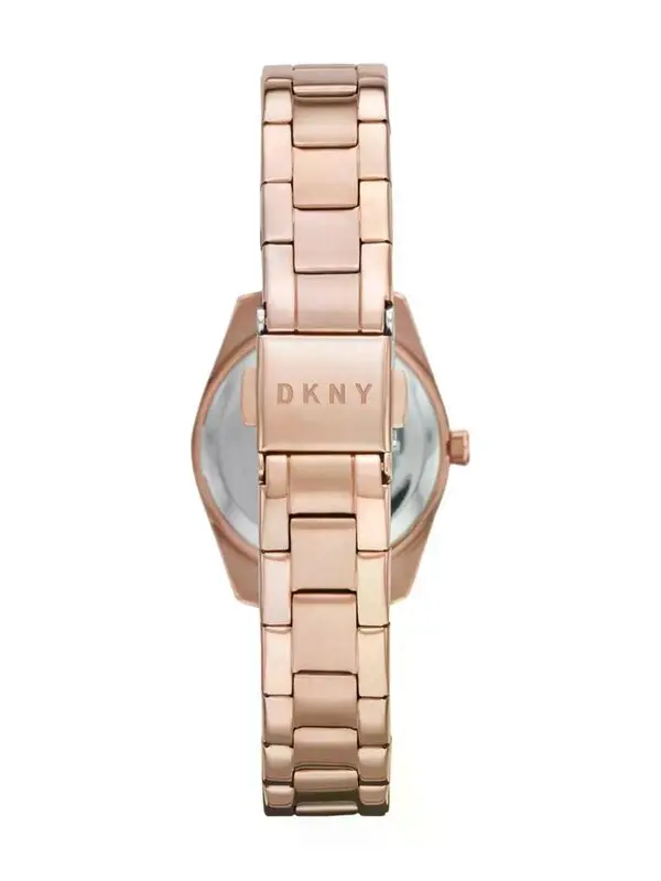 Dkny Stainless Steel Crystal-embellished Link Watch - Silver