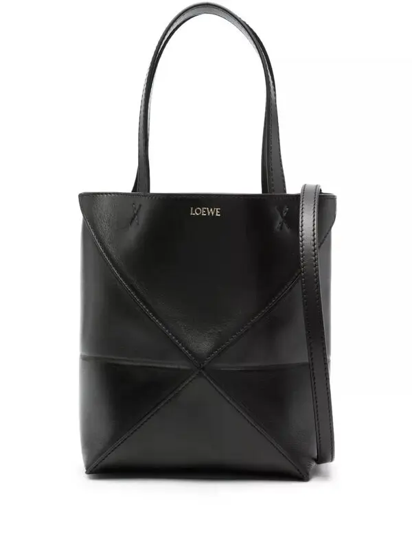 Loewe Mini Puzzle Fold Tote Bag - Black