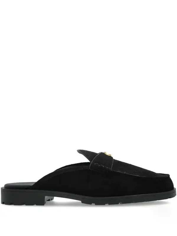 COACH Suede Slip-on Slippers - Black