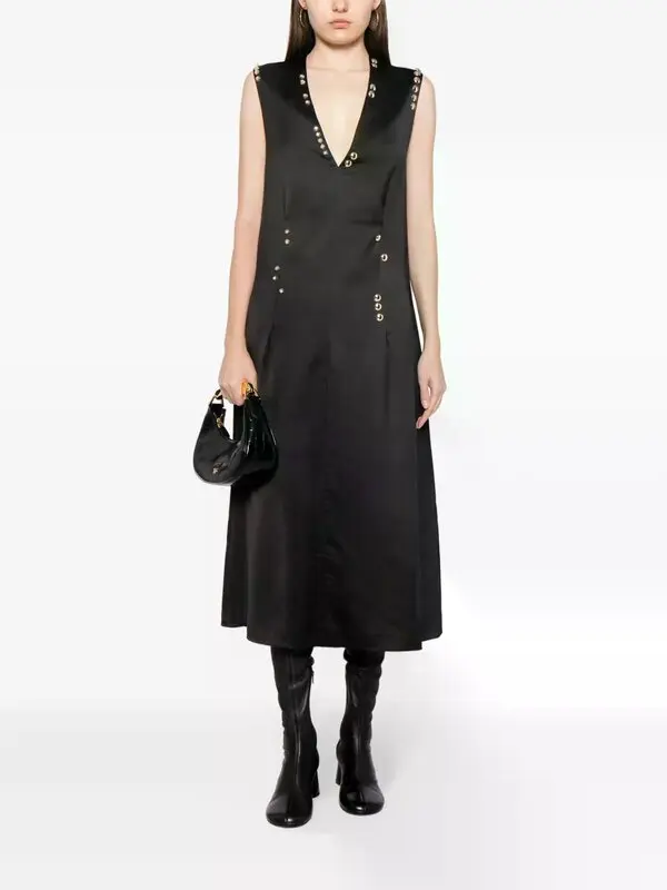 Khaite The Mello V-neck Midi Dress - Black