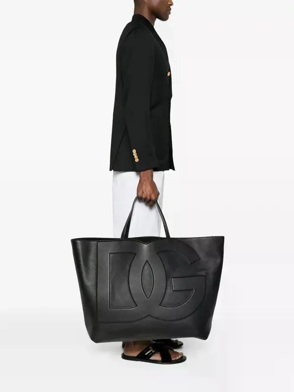 Dolce & Gabbana Dg Logo Leather Tote Bag