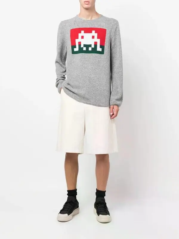 Comme Des Garçons Graphic Print Wool Blend Jumper