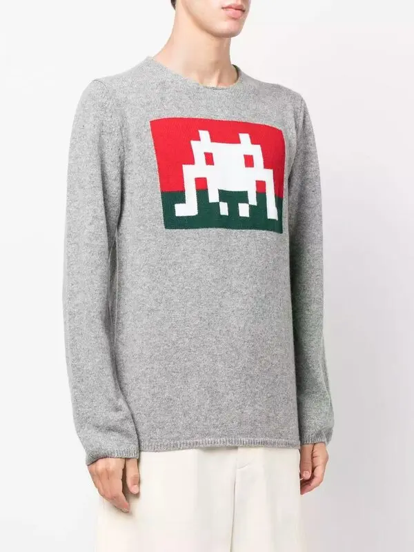 Comme Des Garçons Graphic Print Wool Blend Jumper