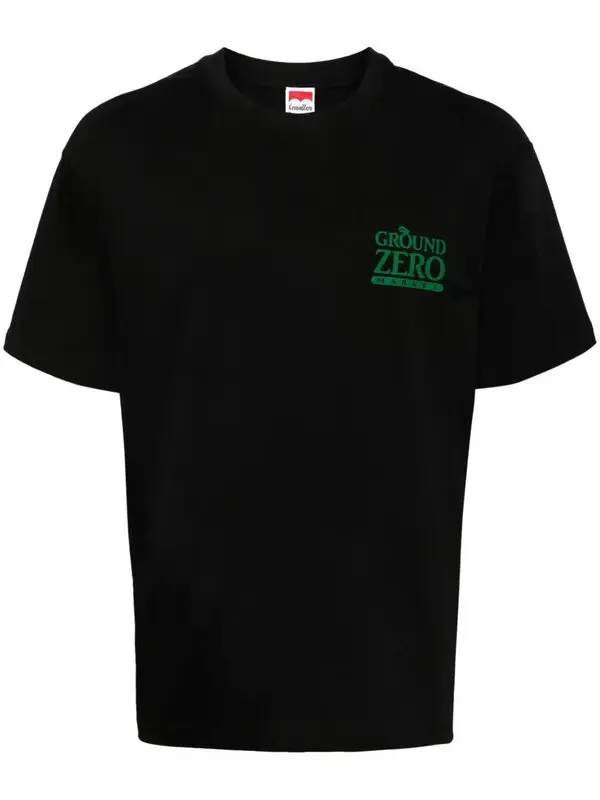 GROUND ZERO Logo-print Cotton T-shirt - Black
