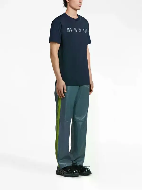 Marni Logo-print Cotton T-shirt - Blue