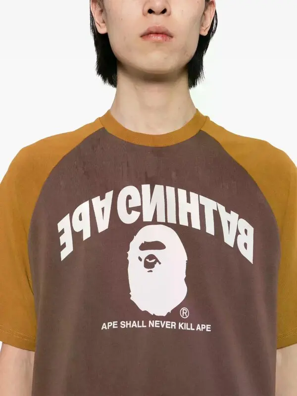 A BATHING APE College Relaxed Fit Raglan Tee