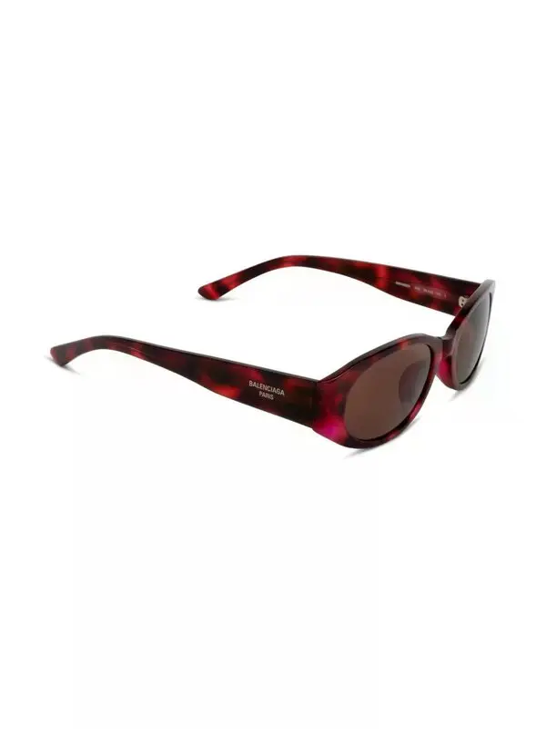 Balenciaga Oval Frame Sunglasses - Red