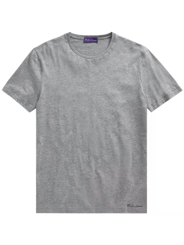 Ralph Lauren Purple Label Logo-embroidered Cotton T-shirt - Grey