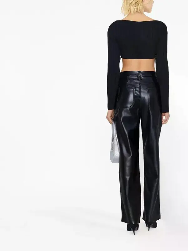 Gcds Logo-chain Cropped Knitted Top