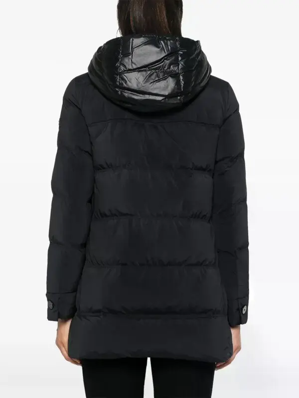 Peuterey Padded Jacket With Logo Appliqu - Black