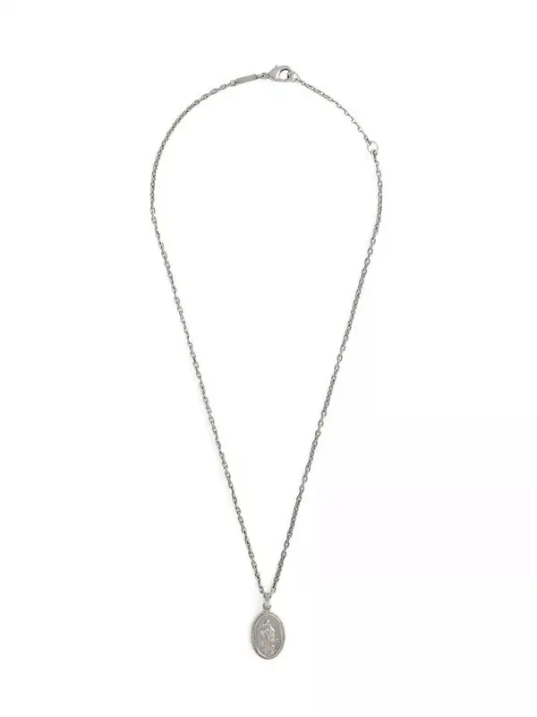 Dolce & Gabbana Medallion Pendant Chain Necklace - Silver