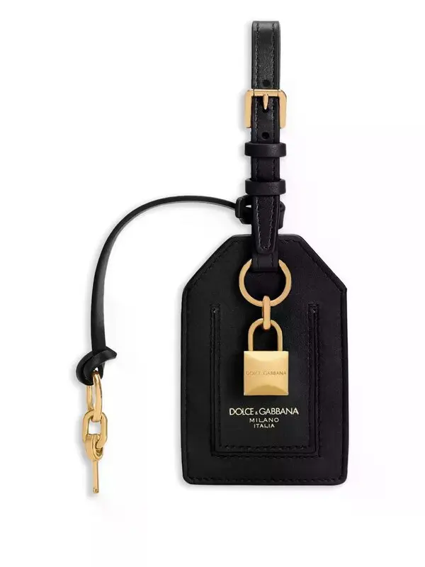 Dolce & Gabbana Sicily Leather Luggage Tag - Black