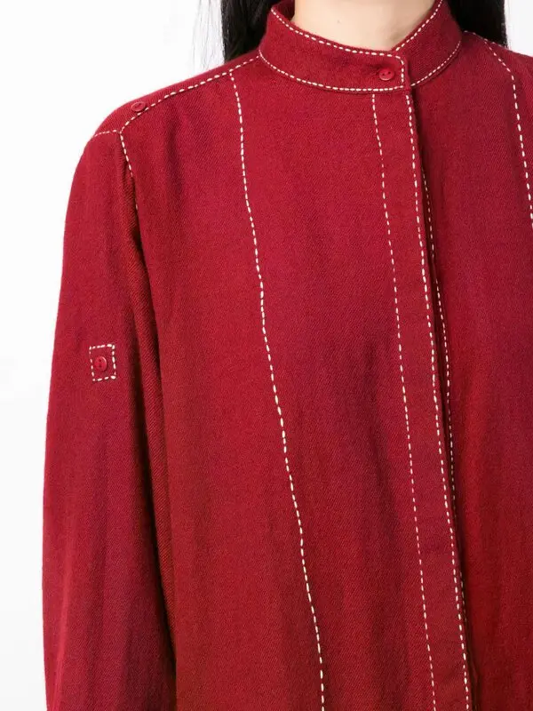 LOVEBIRDS Button-up Wool Midi Dress