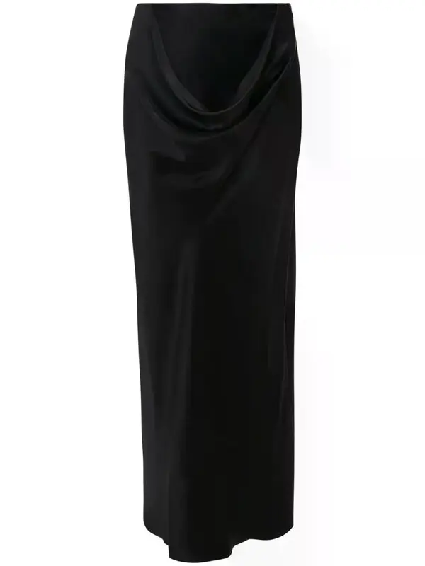JW Anderson Draped Silk Maxi Skirt - Black