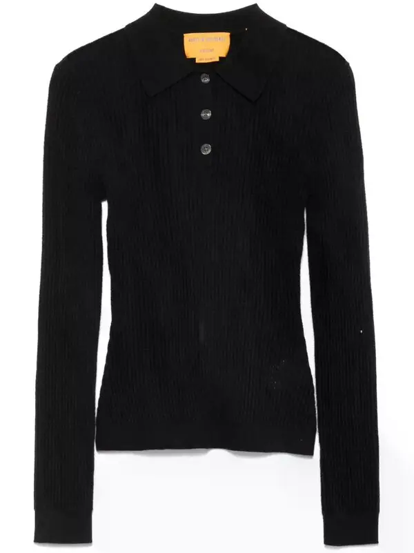 Guest In Residence Shrunken Cashmere Polo Top