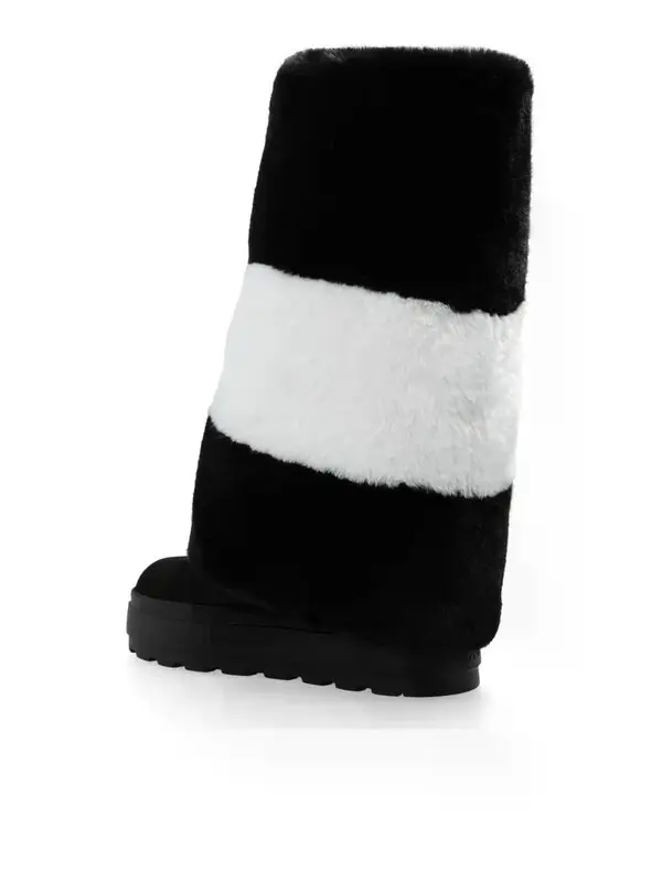 Casadei Calf Leather And Faux-fur Boots