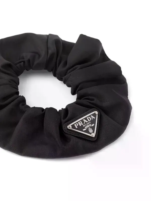 Prada Triangle-logo Scrunchie - Black